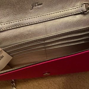 J. Crew | Bags | Jcrew Chain Wallet Satin Handbags | Poshmark